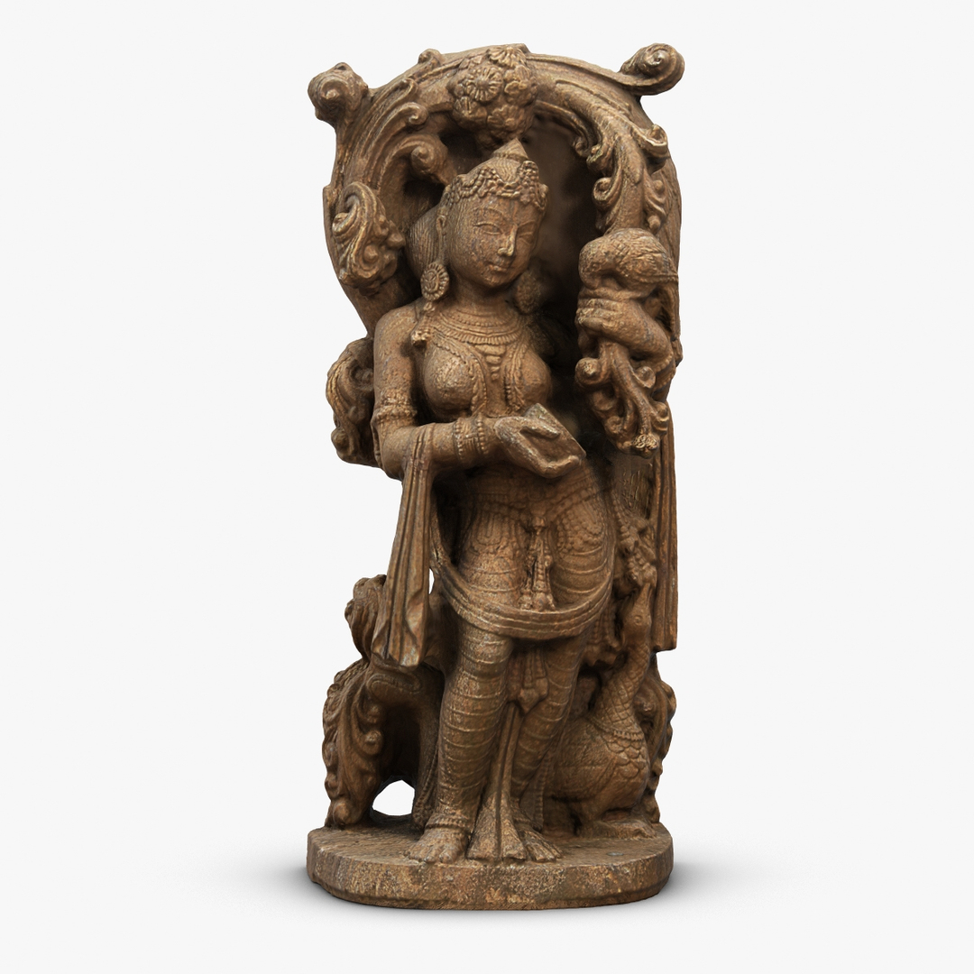 3d Model Indian Girl Dance Statue