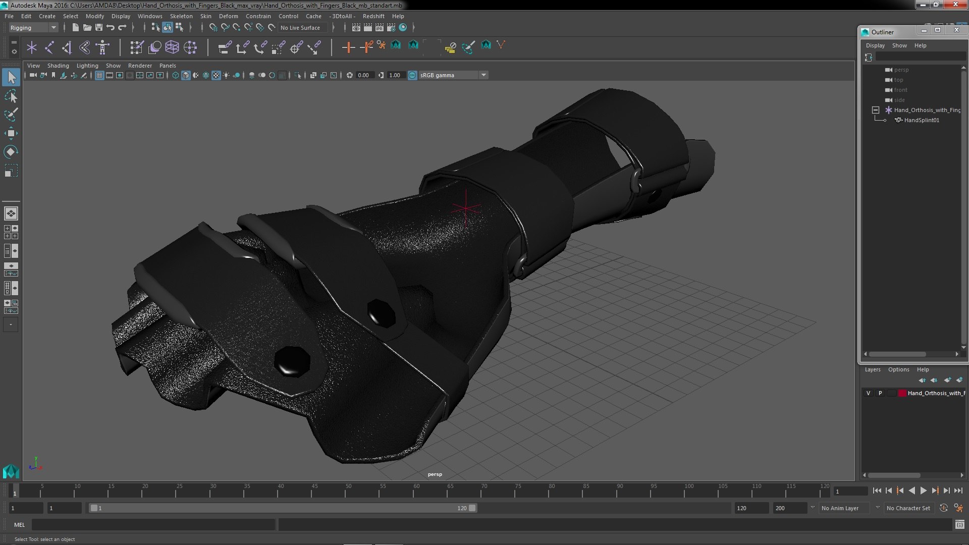 Hand Orthosis With Fingers Black 3D Model - TurboSquid 2122363