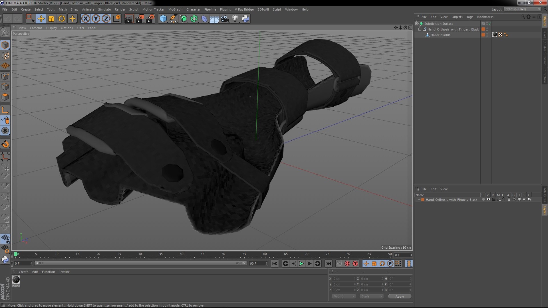 Hand Orthosis With Fingers Black 3D Model - TurboSquid 2122363
