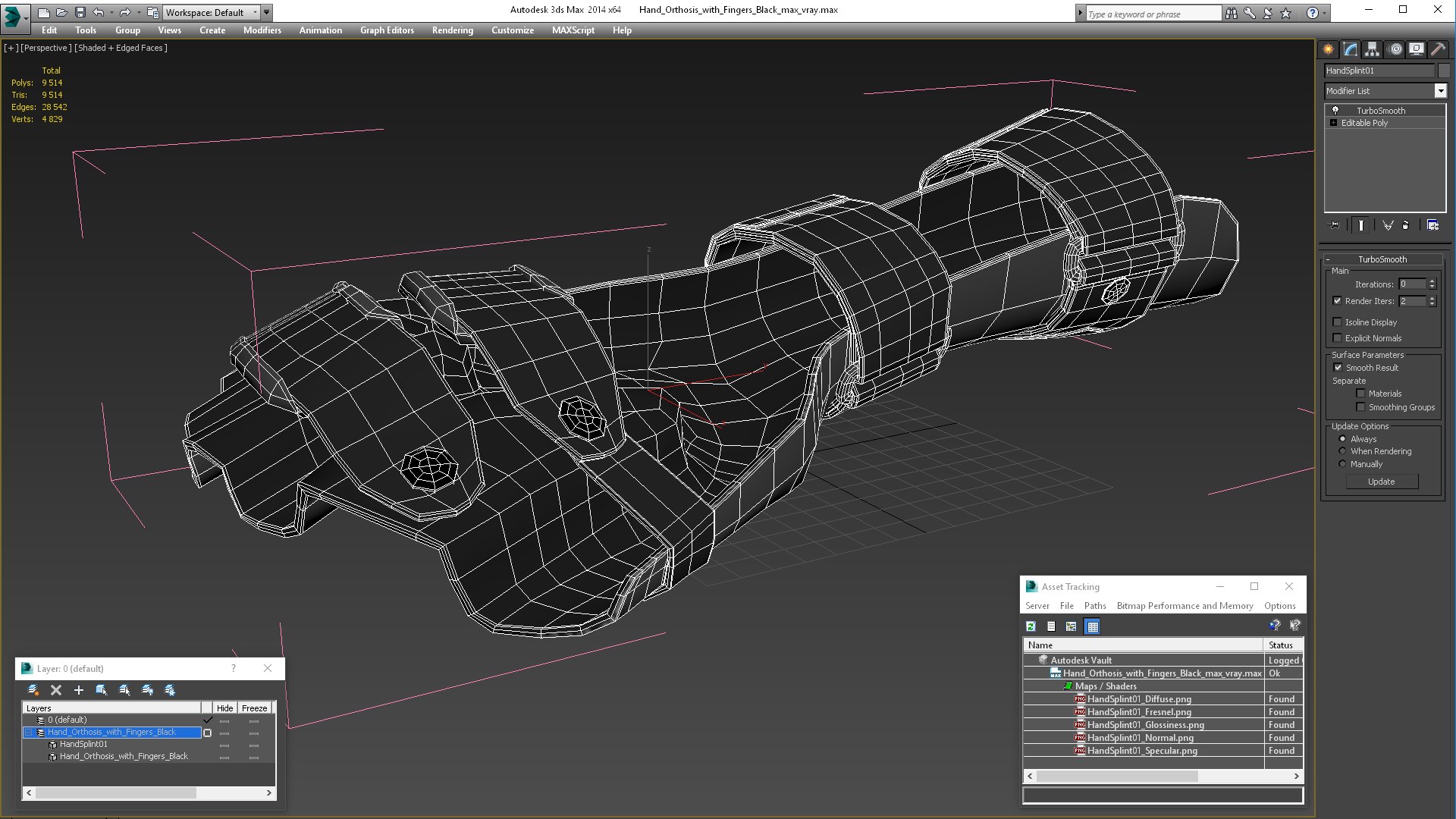 Hand Orthosis With Fingers Black 3D Model - TurboSquid 2122363