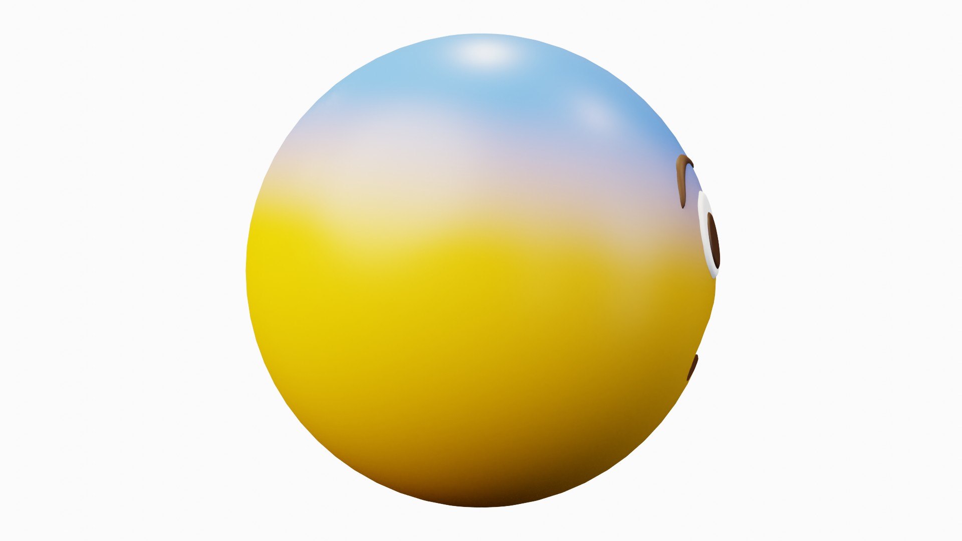 3D Afraid Or Scared Yellow Ball Emoticon Emoji Or Smiley Model ...
