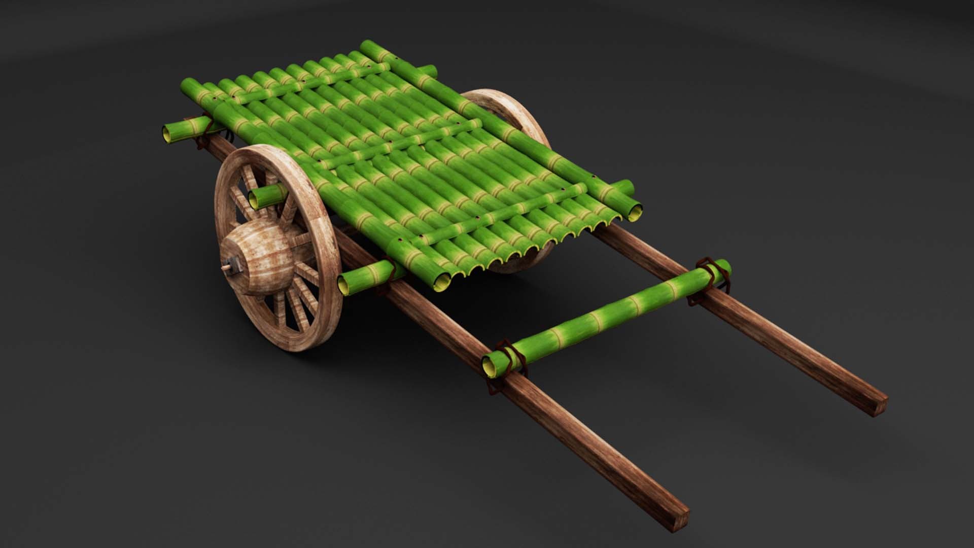 Bamboo Wagon Thela Gari Model - TurboSquid 2351252