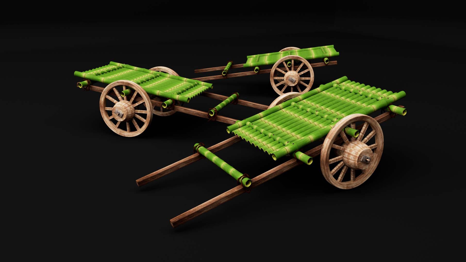 Bamboo Wagon Thela Gari Model - TurboSquid 2351252