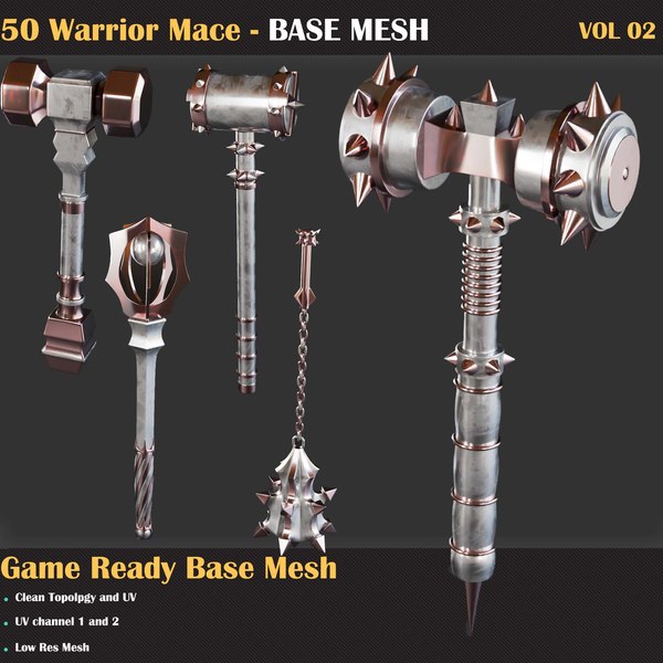 modelo 3d 50 Warrior Mace Base Mesh - VOL 02 Juego listo - TurboSquid ...