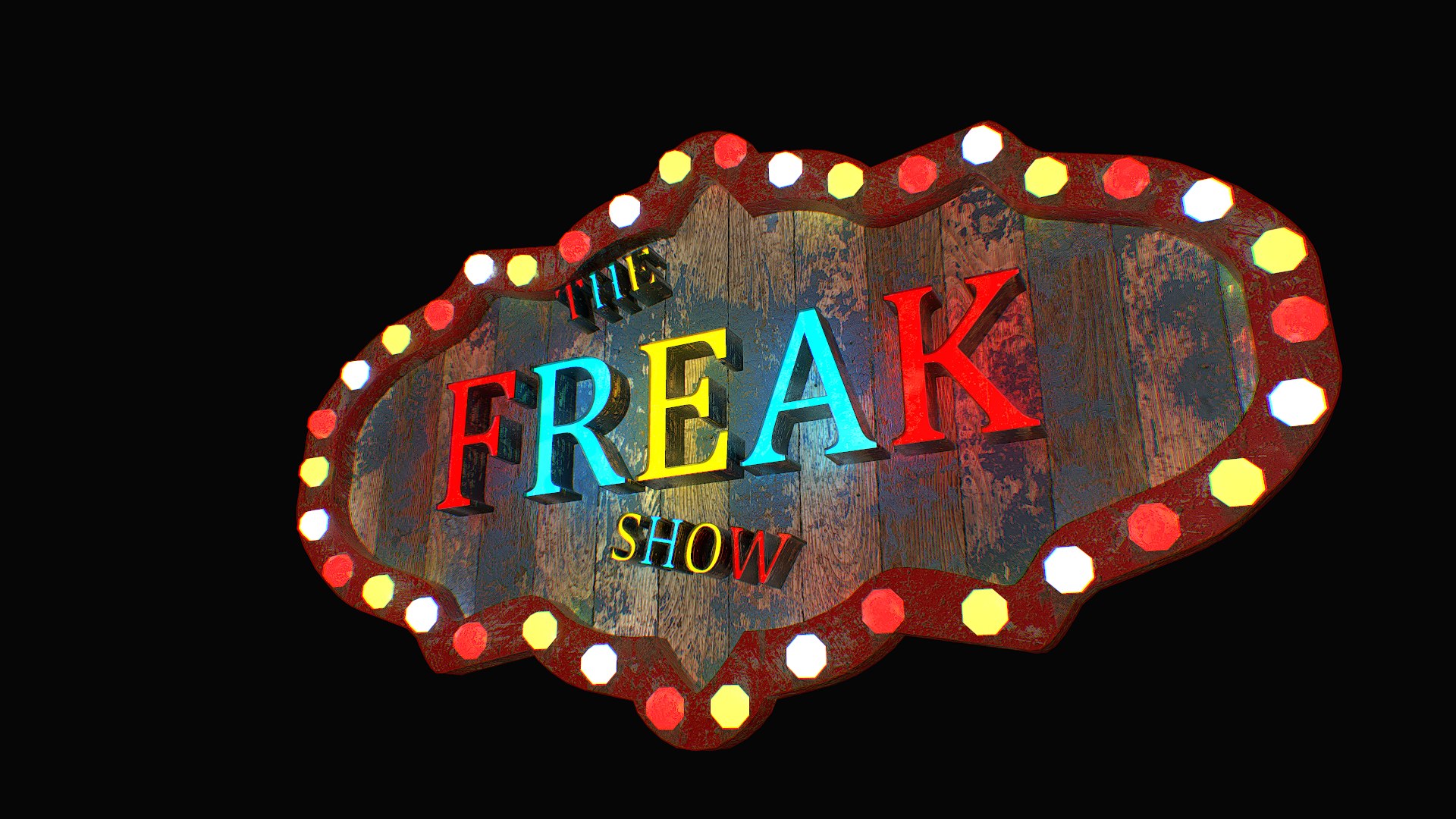 3D Circus Signboard Freak Show Model - TurboSquid 2051558