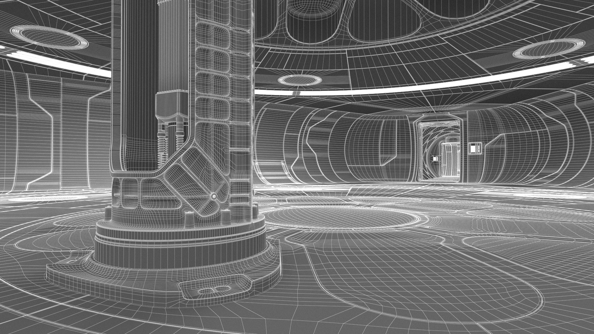 Sci-fi Nuclear Reactor Room Interior 3D model - TurboSquid 2142889