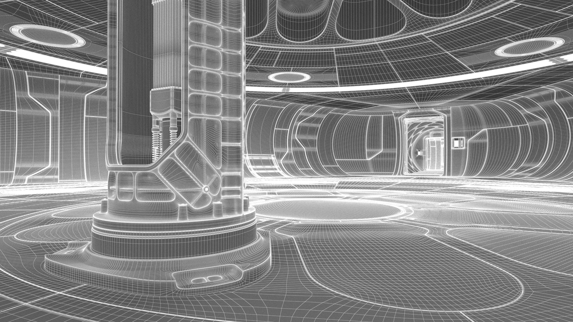Sci-fi Nuclear Reactor Room Interior 3D model - TurboSquid 2142889