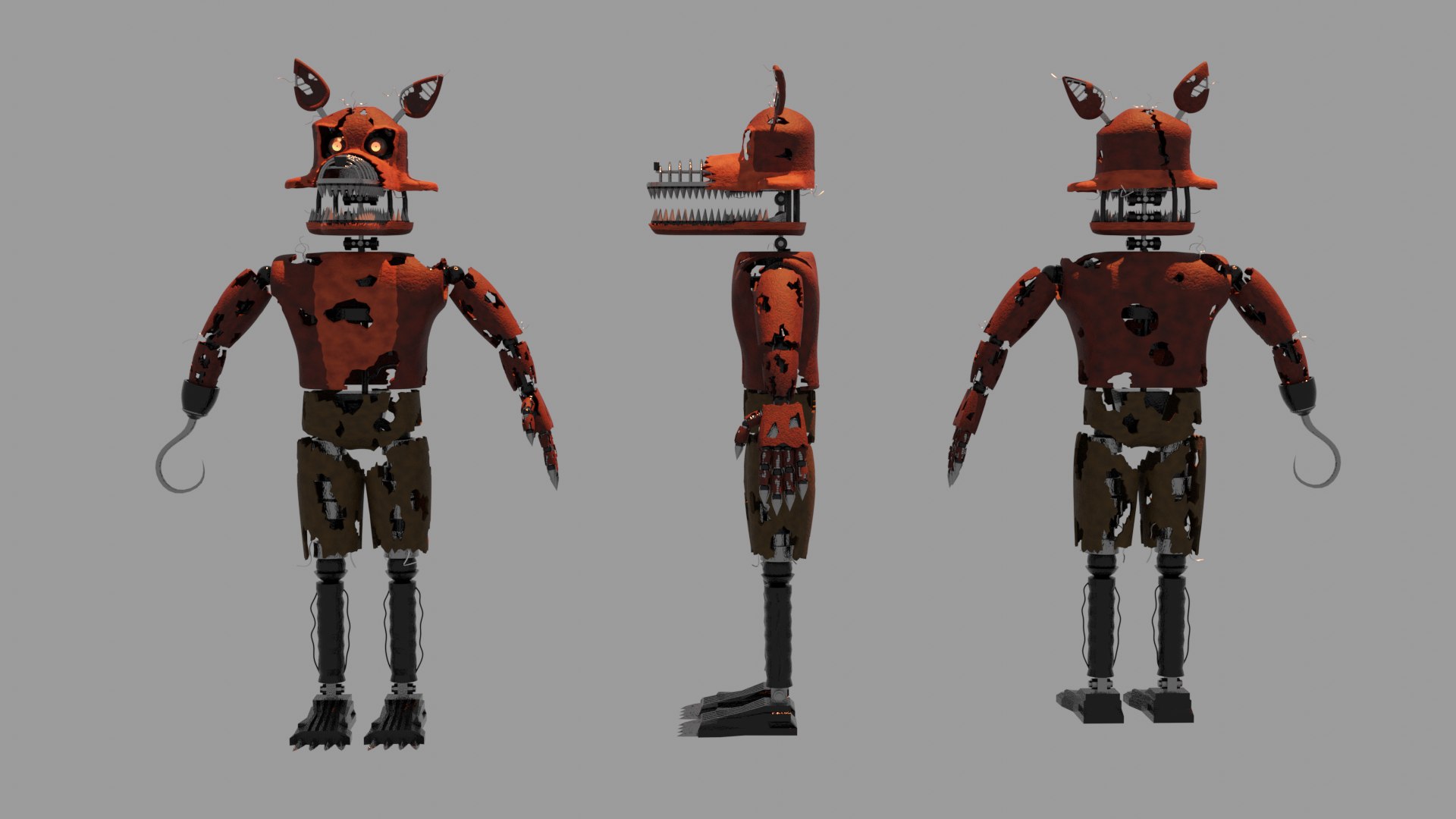 FNaF 4 Nightmare Foxy 3D - TurboSquid 2276185