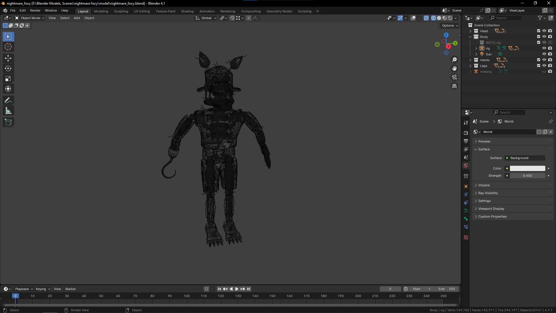 FNaF 4 Nightmare Foxy 3D - TurboSquid 2276185