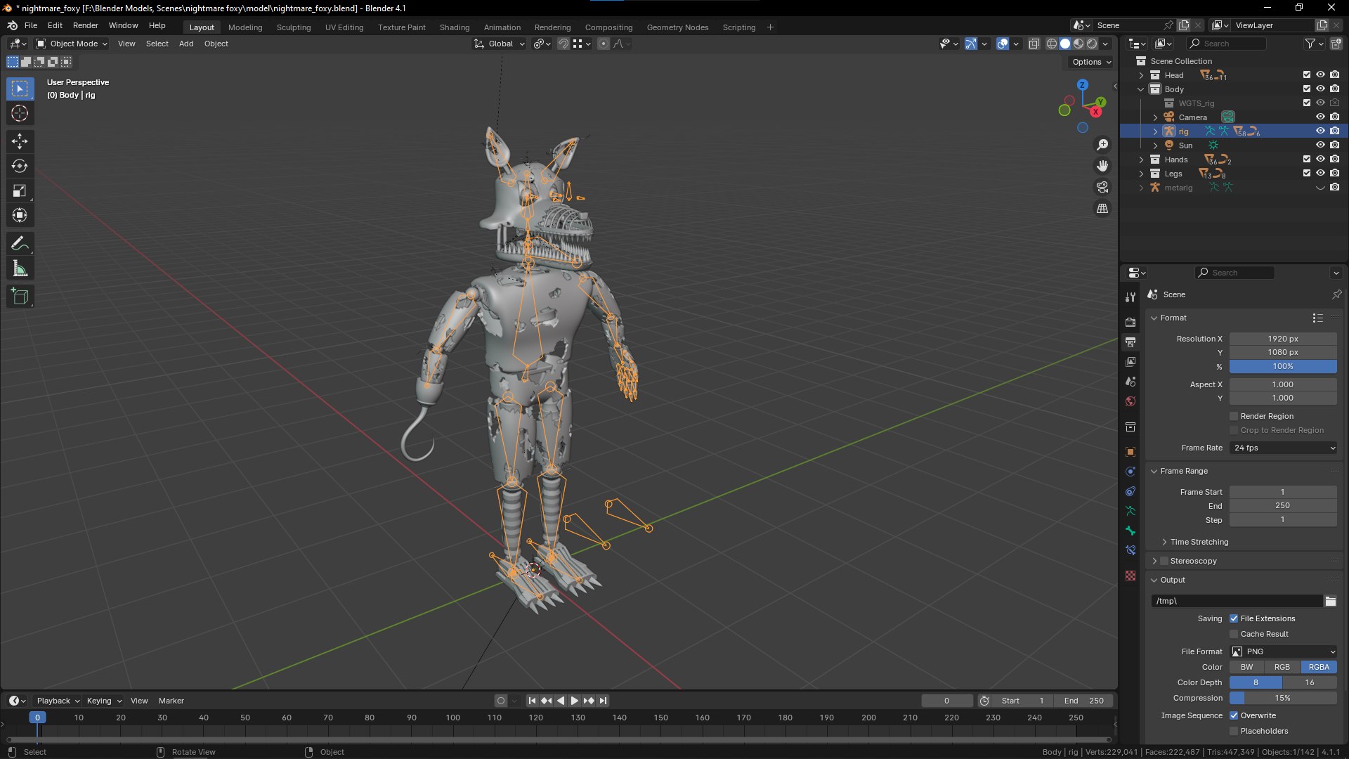 FNaF 4 Nightmare Foxy 3D - TurboSquid 2276185