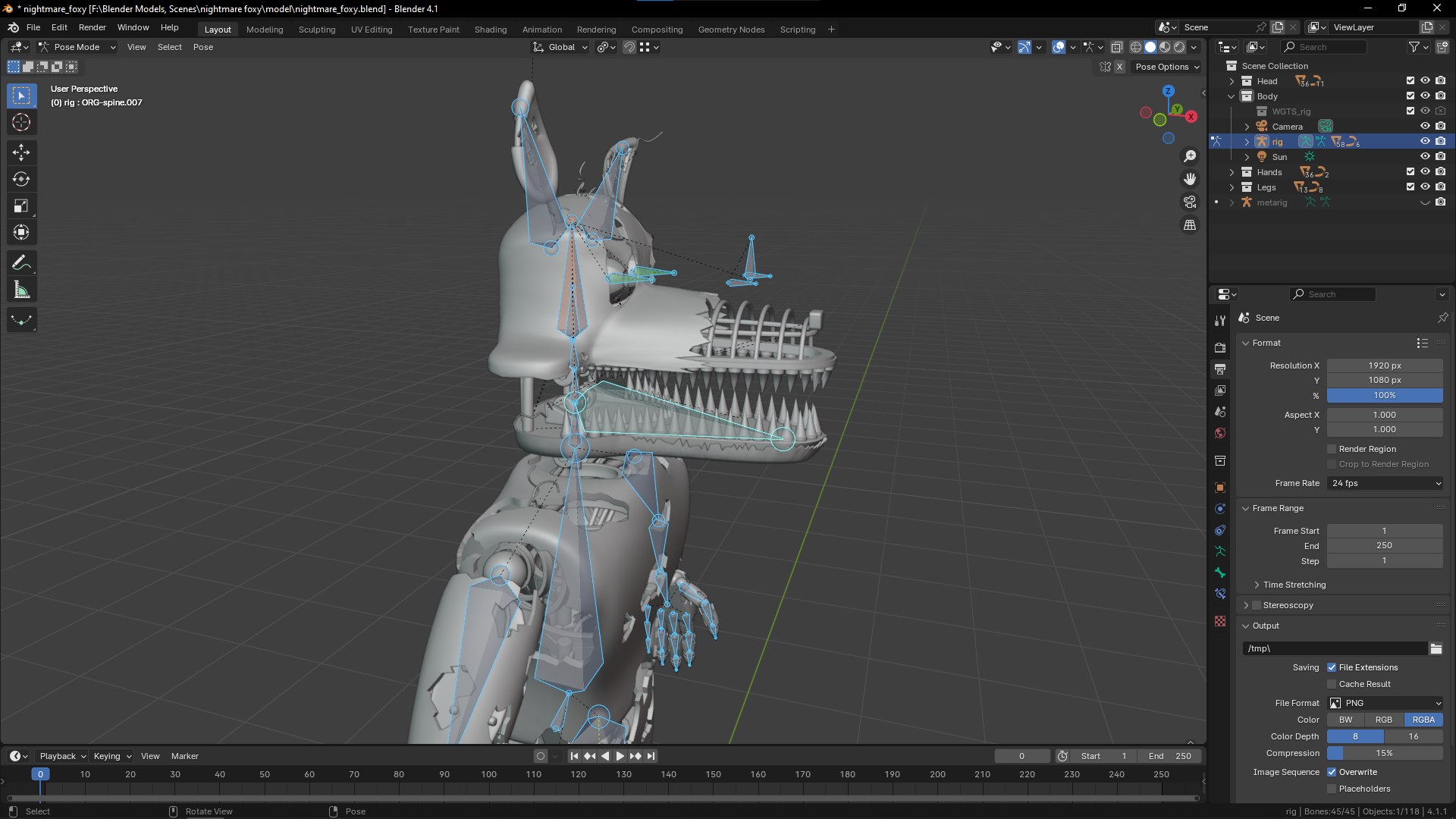 FNaF 4 Nightmare Foxy 3D - TurboSquid 2276185