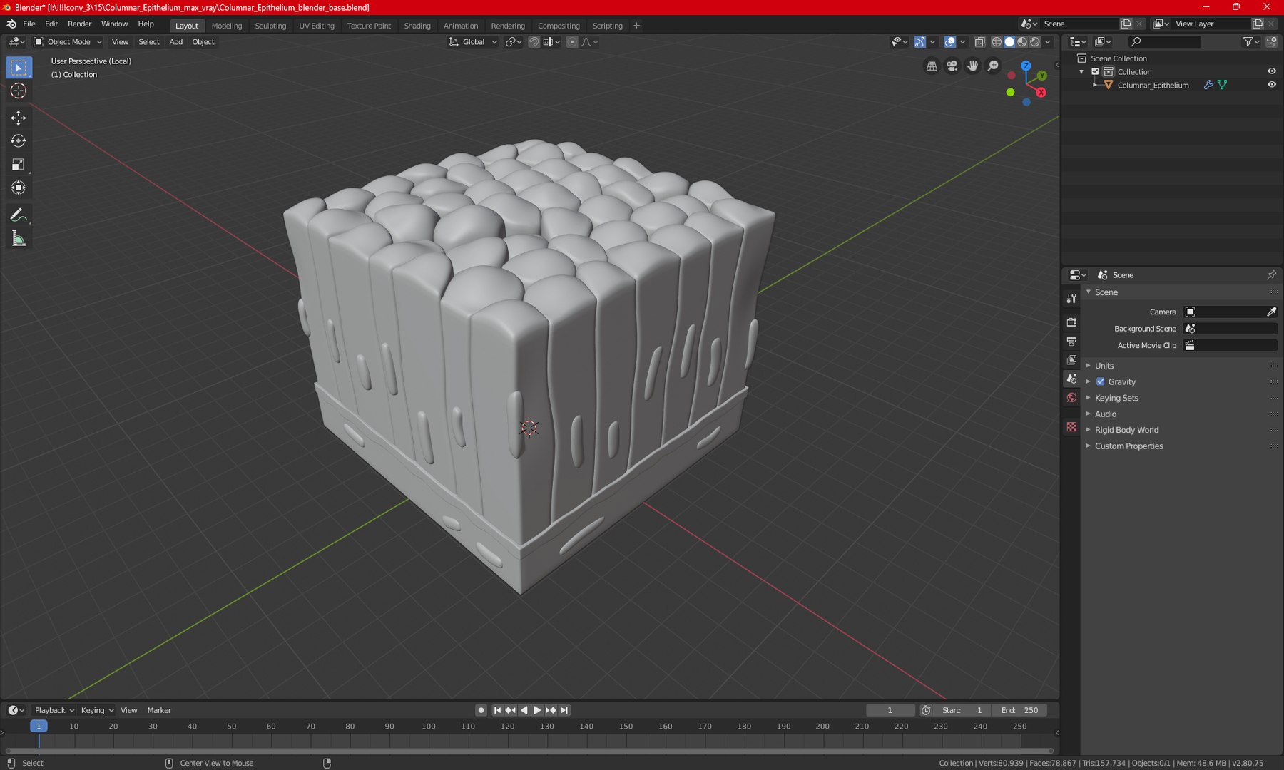 3D Columnar Epithelium Model - TurboSquid 2235610