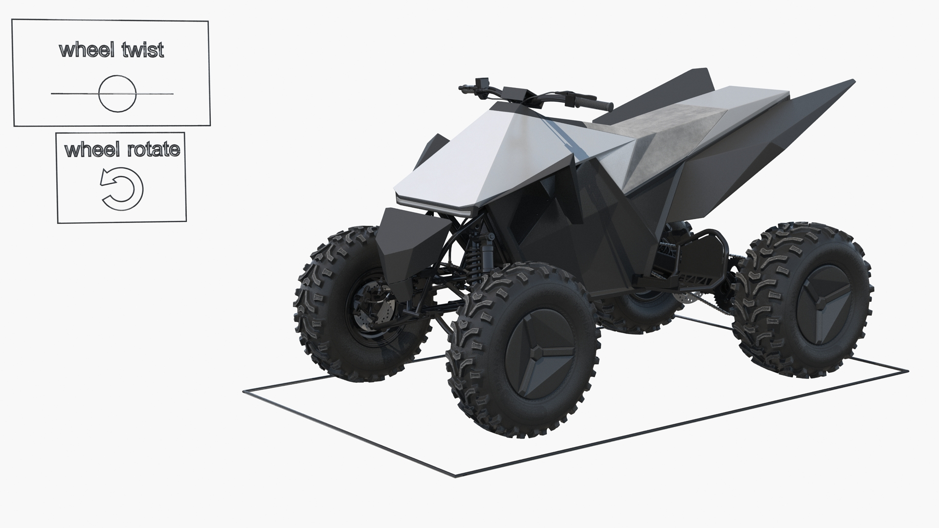 3D Tesla Cyberquad Atv Rigged - TurboSquid 1516074