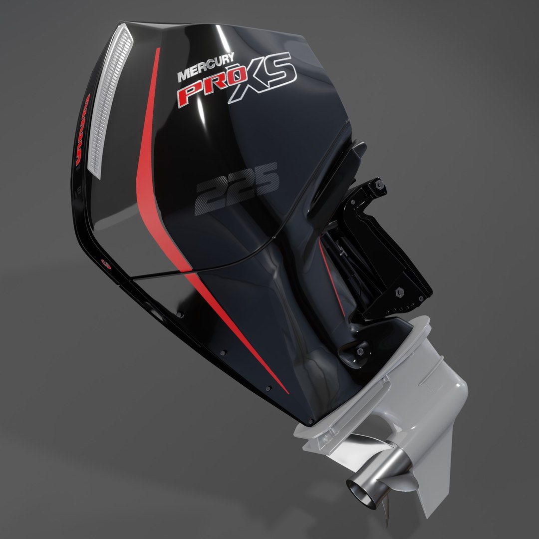 3D Model Mercury Pro XS 225 Outboard PBR Model 3D - TurboSquid 2240898