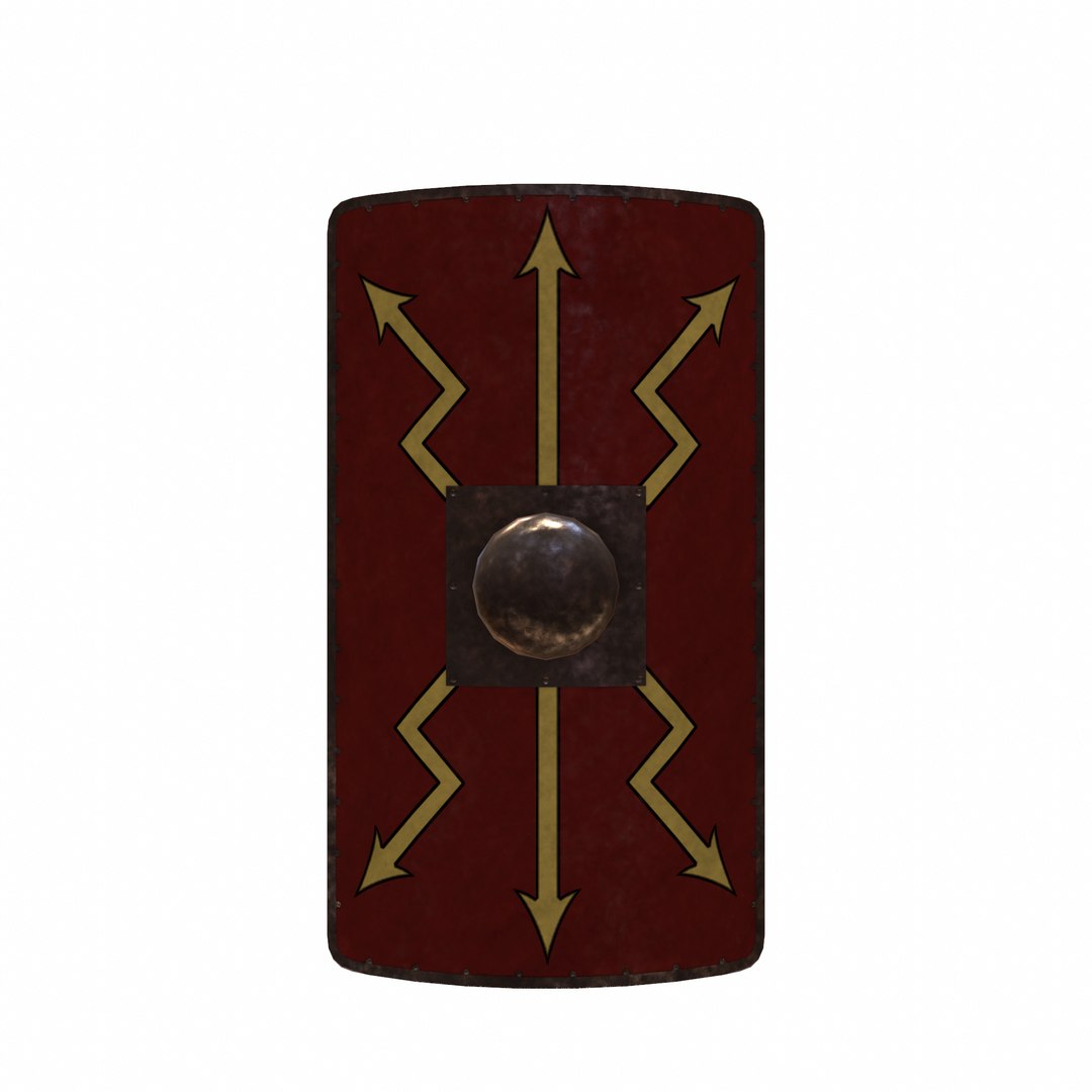 3d model gladiator shield roman
