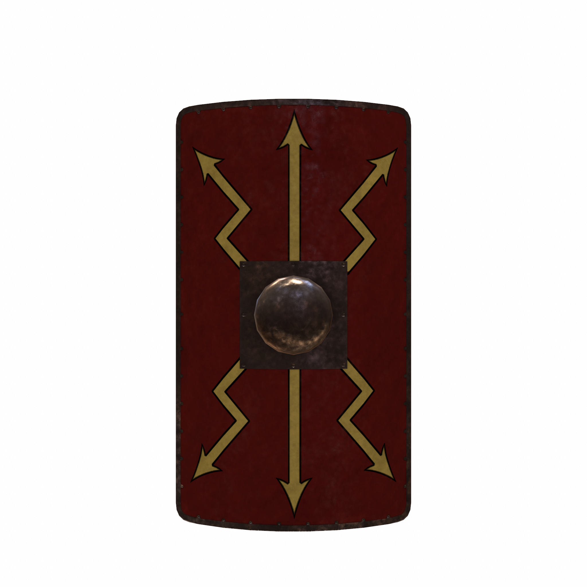 3d model gladiator shield roman