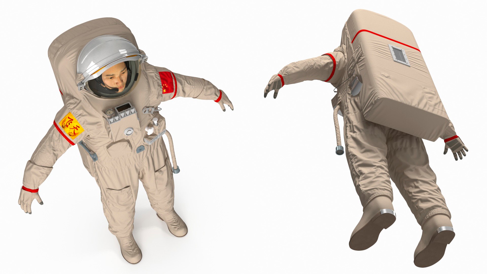 3D Model Astronaut Wearing Feitian Space Suit - TurboSquid 2218363