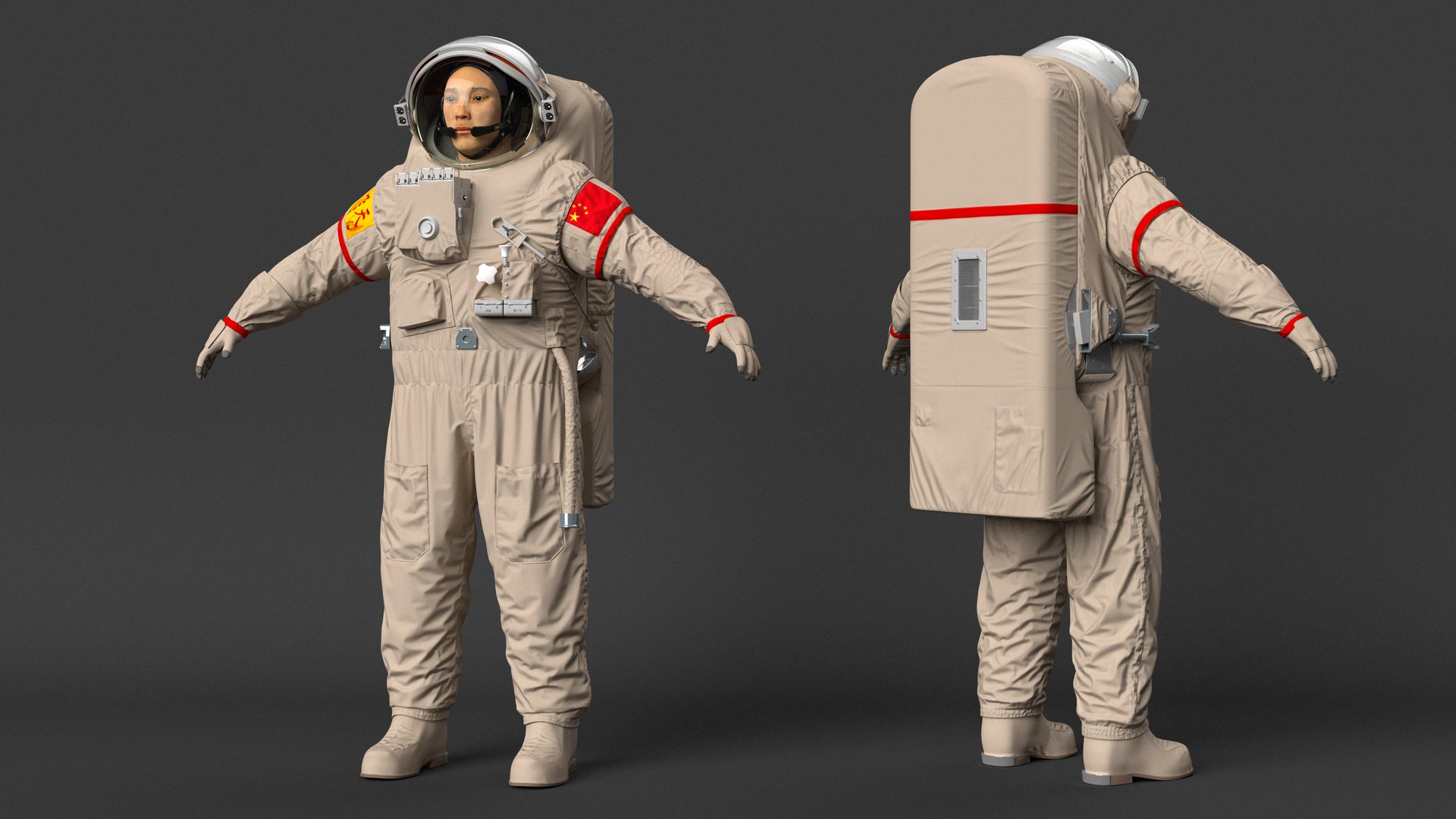3D Model Astronaut Wearing Feitian Space Suit - TurboSquid 2218363