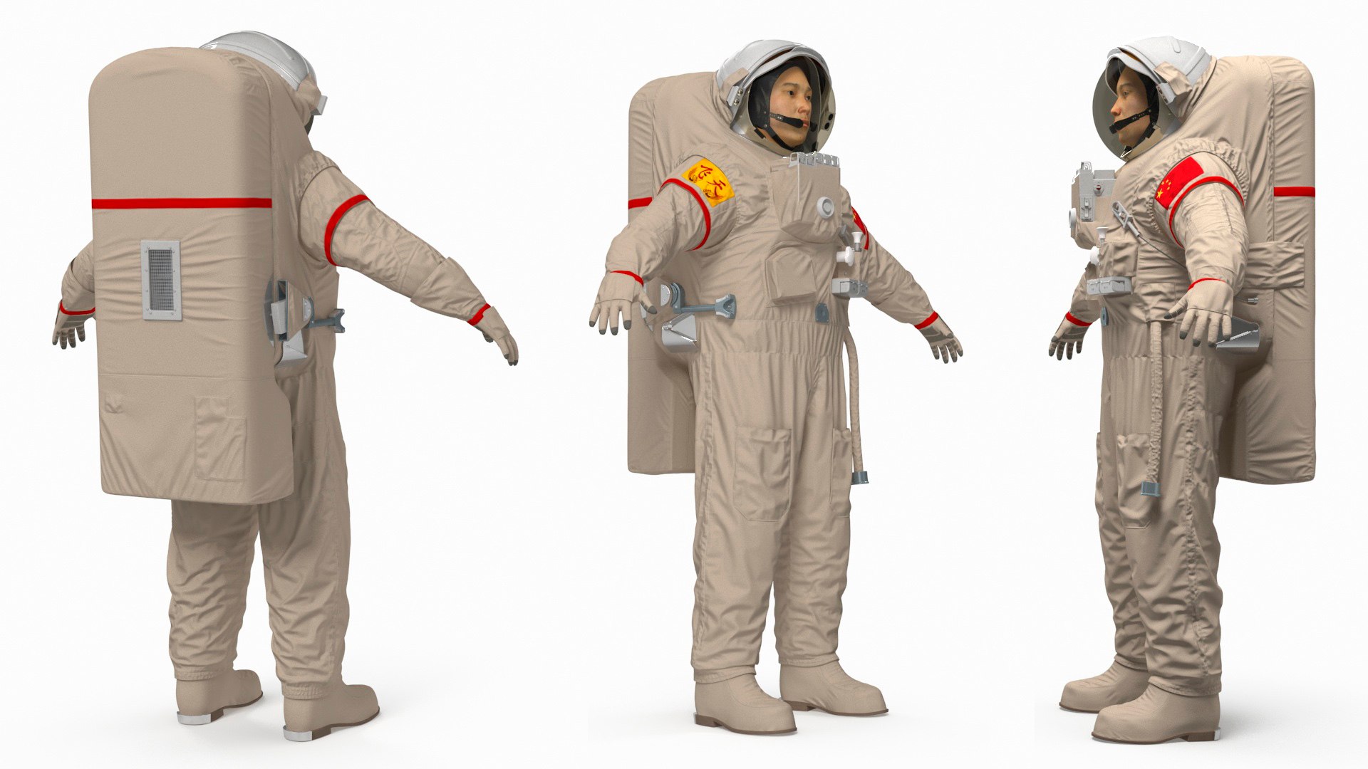 3D Model Astronaut Wearing Feitian Space Suit - TurboSquid 2218363