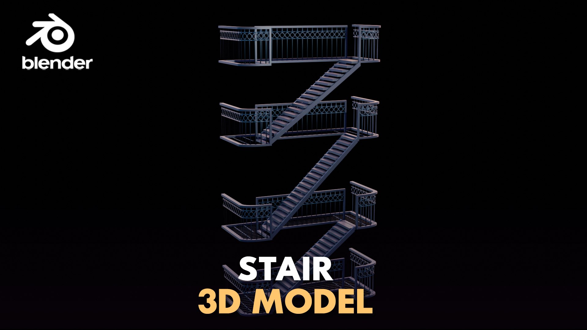 3D Outside Stair Model - TurboSquid 2041989
