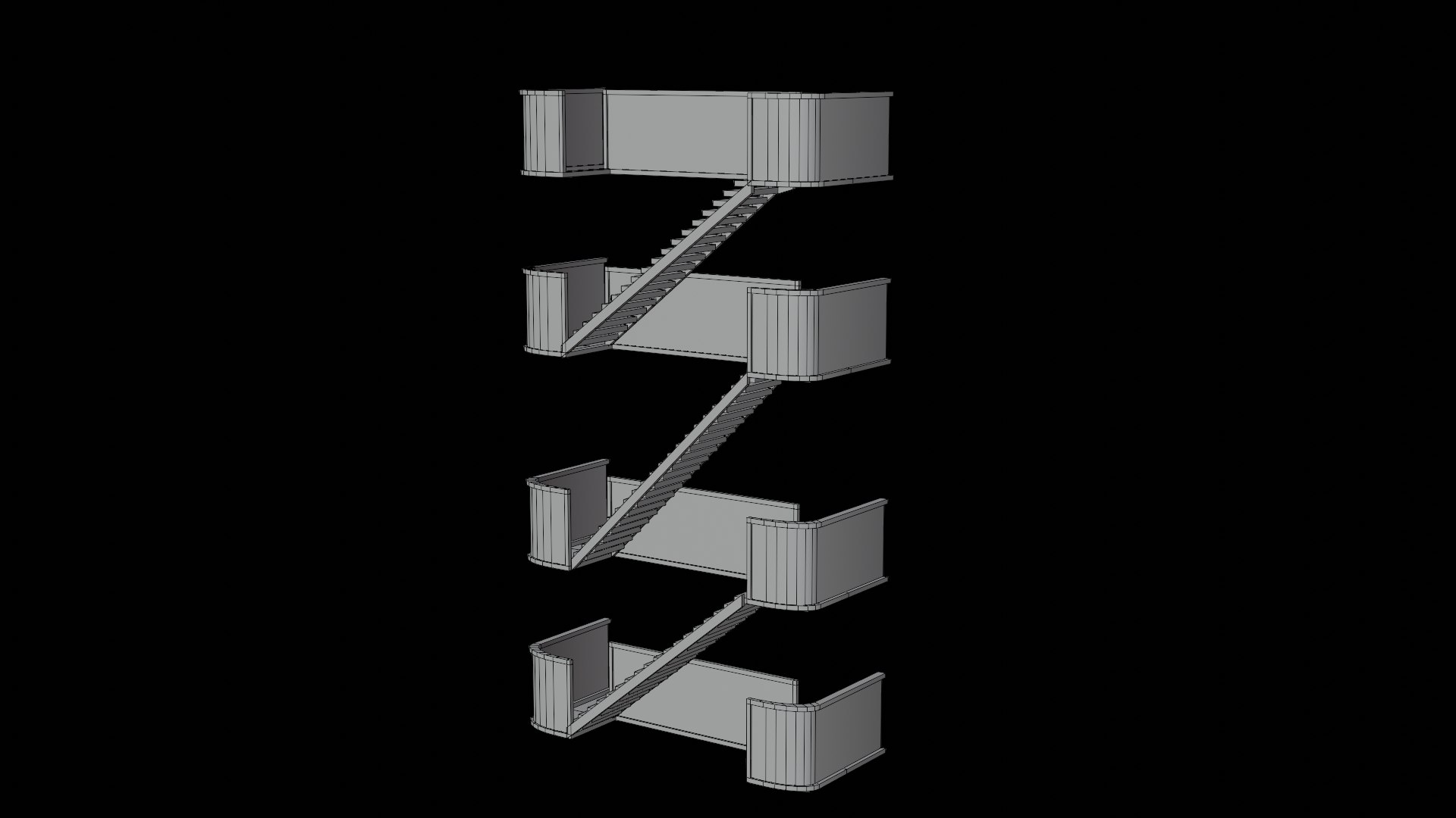 3D Outside Stair Model - TurboSquid 2041989