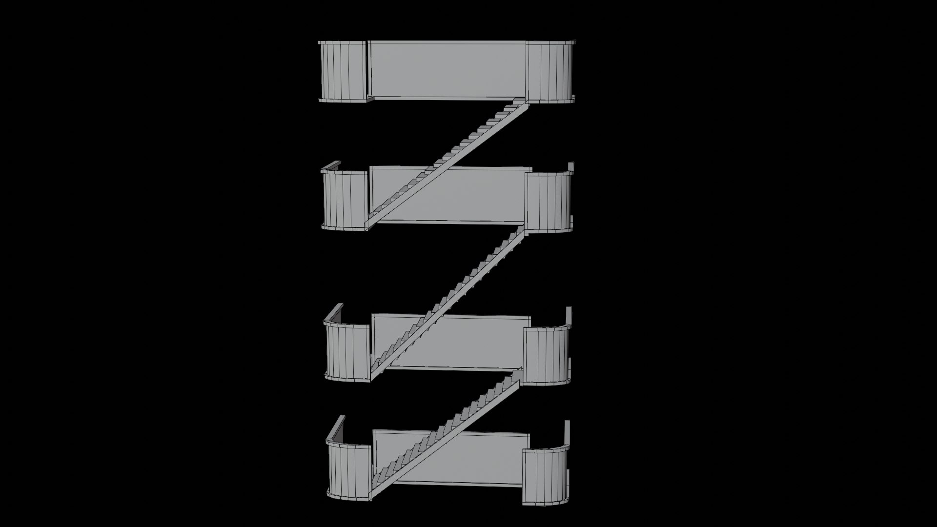 3D Outside Stair Model - TurboSquid 2041989