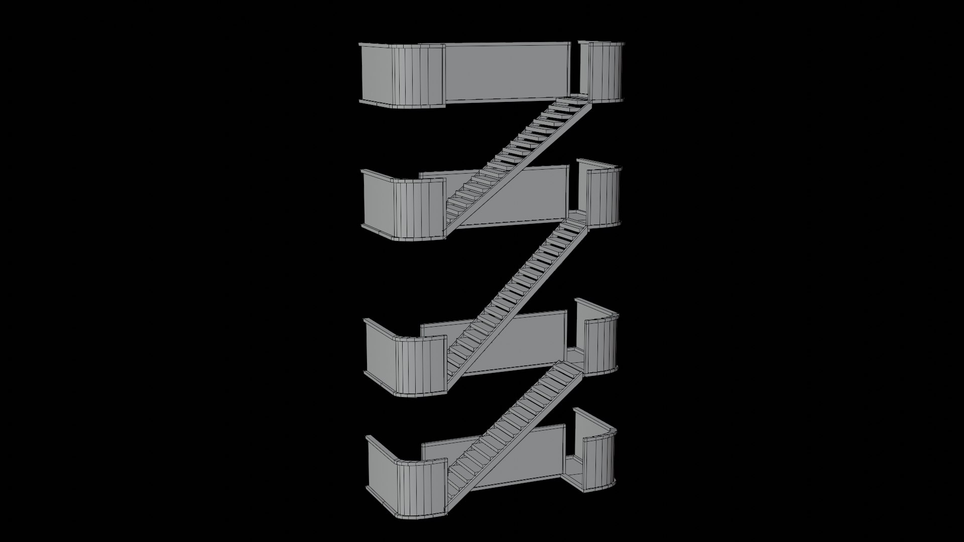 3D Outside Stair Model - TurboSquid 2041989