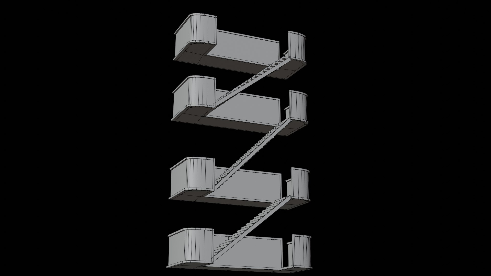 3D Outside Stair Model - TurboSquid 2041989