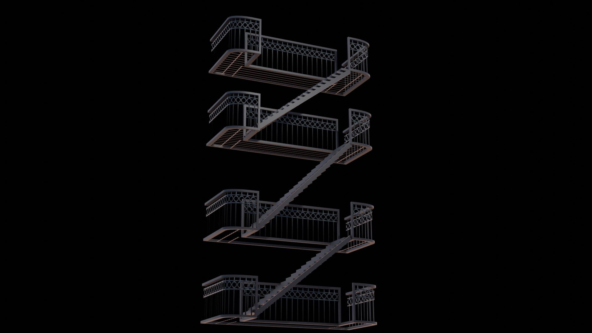 3D Outside Stair Model - TurboSquid 2041989