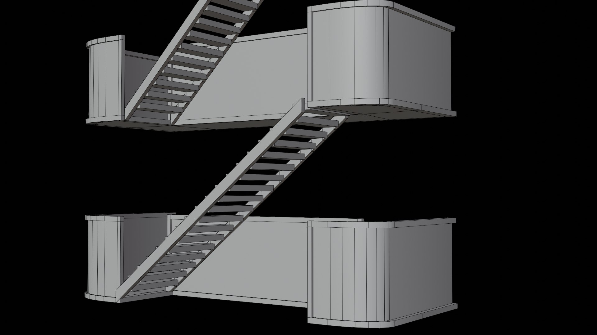 3D Outside Stair Model - TurboSquid 2041989