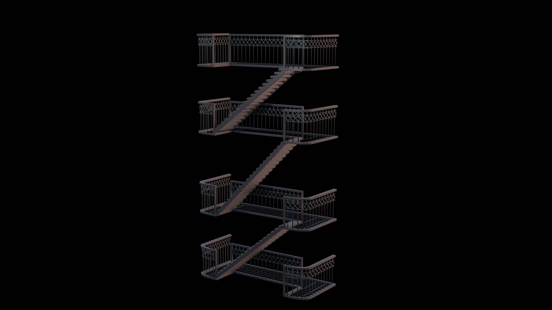 3D Outside Stair Model - TurboSquid 2041989