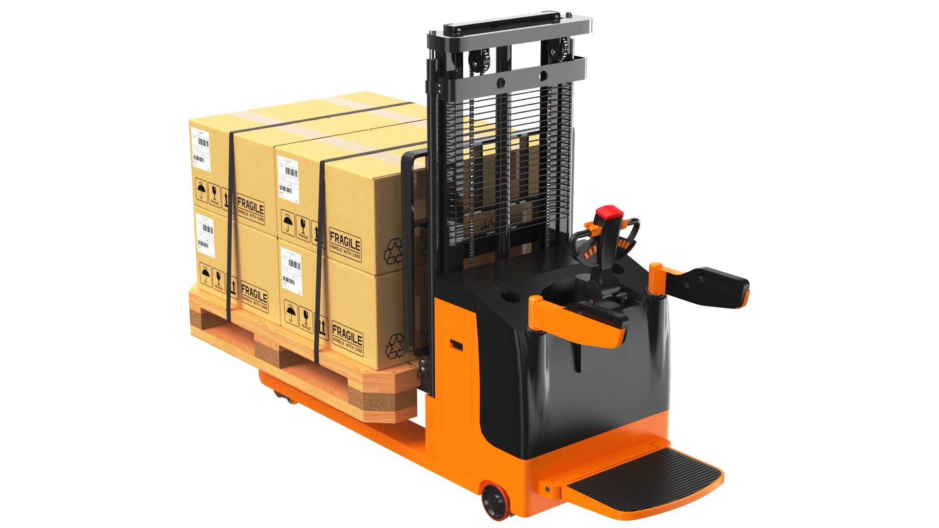 3D model Detailed Electric Stacker With Pallet - TurboSquid 2119839