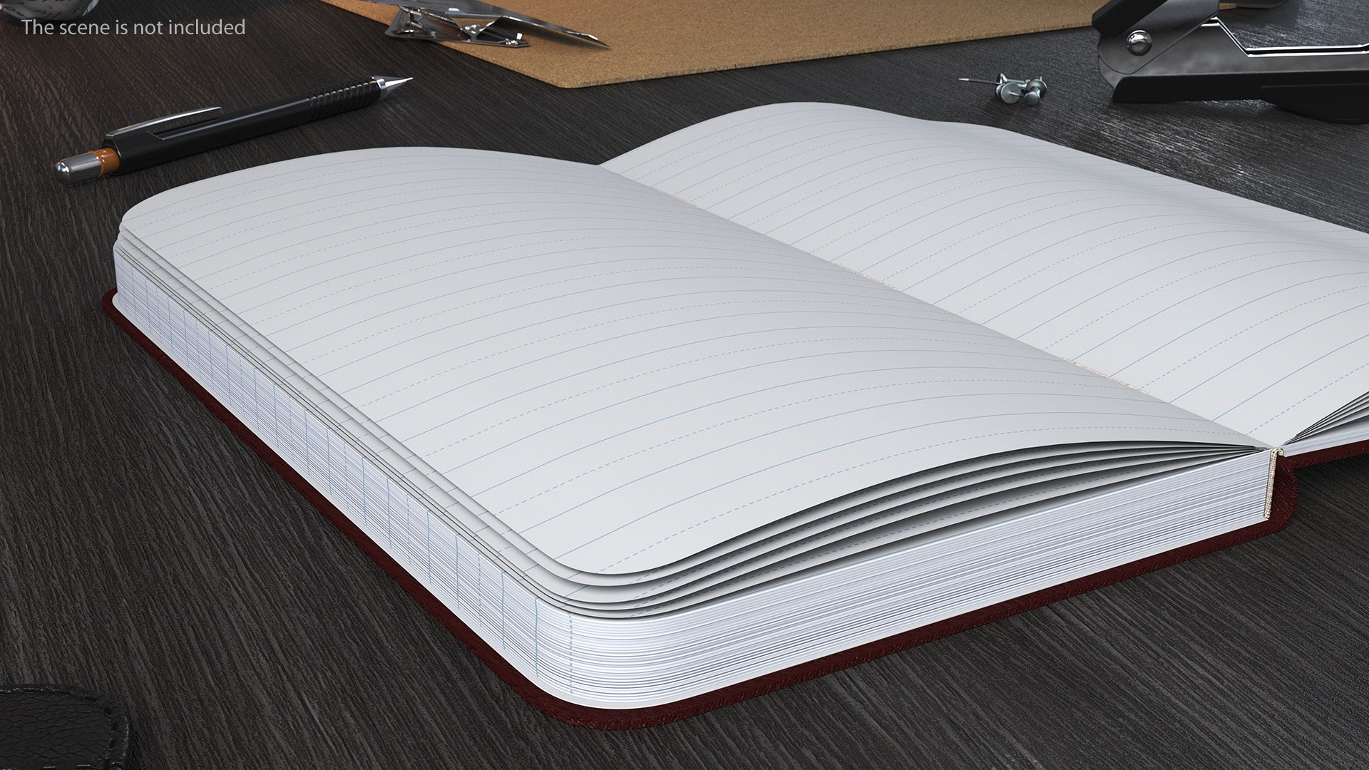 3D Opened Lined Notebook Model - TurboSquid 2221943