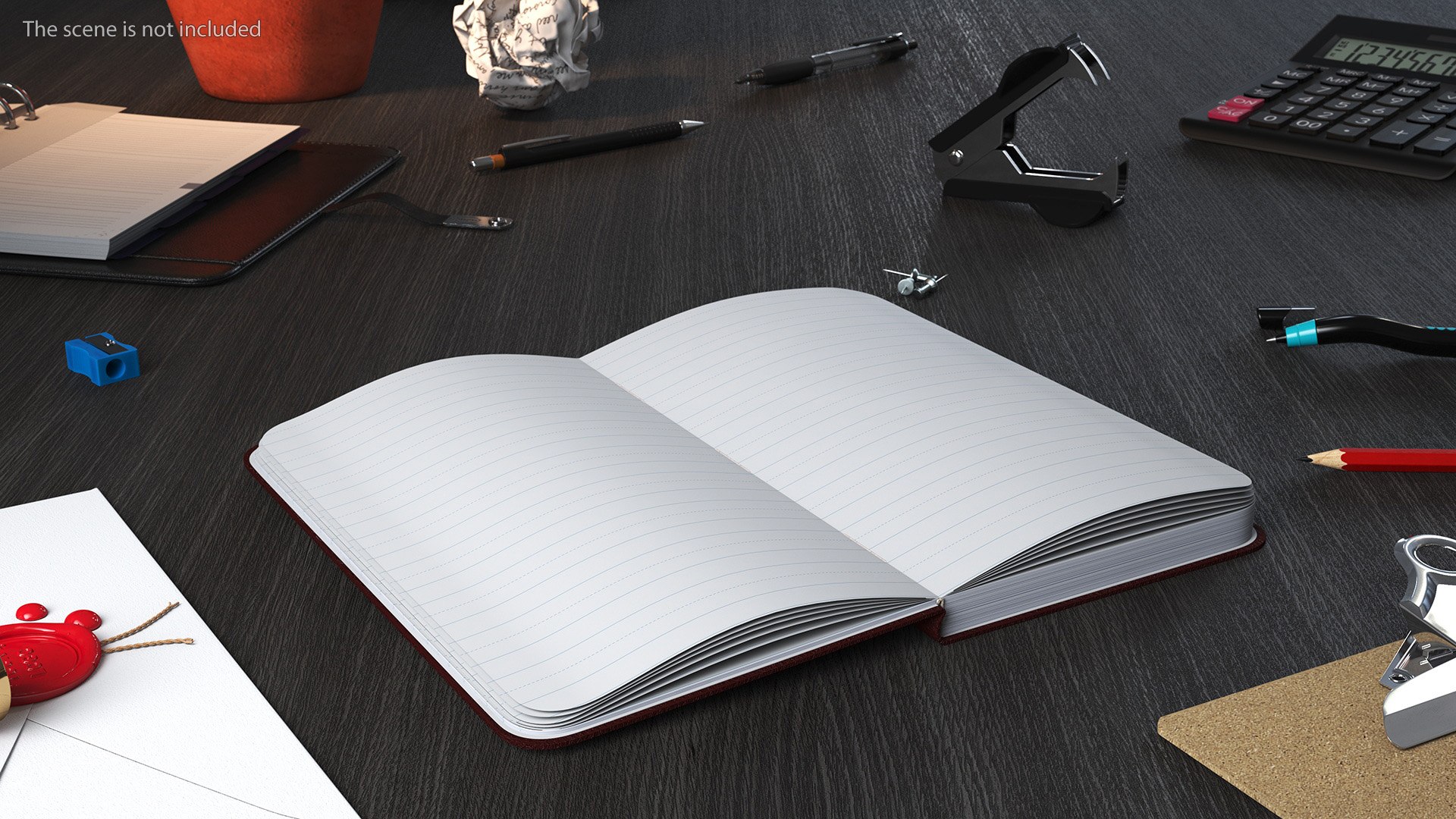 3D Opened Lined Notebook Model - TurboSquid 2221943