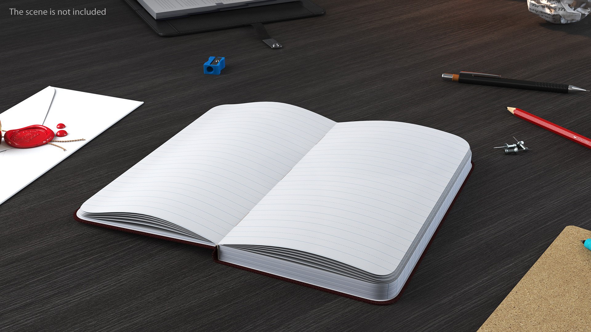 3D Opened Lined Notebook Model - TurboSquid 2221943