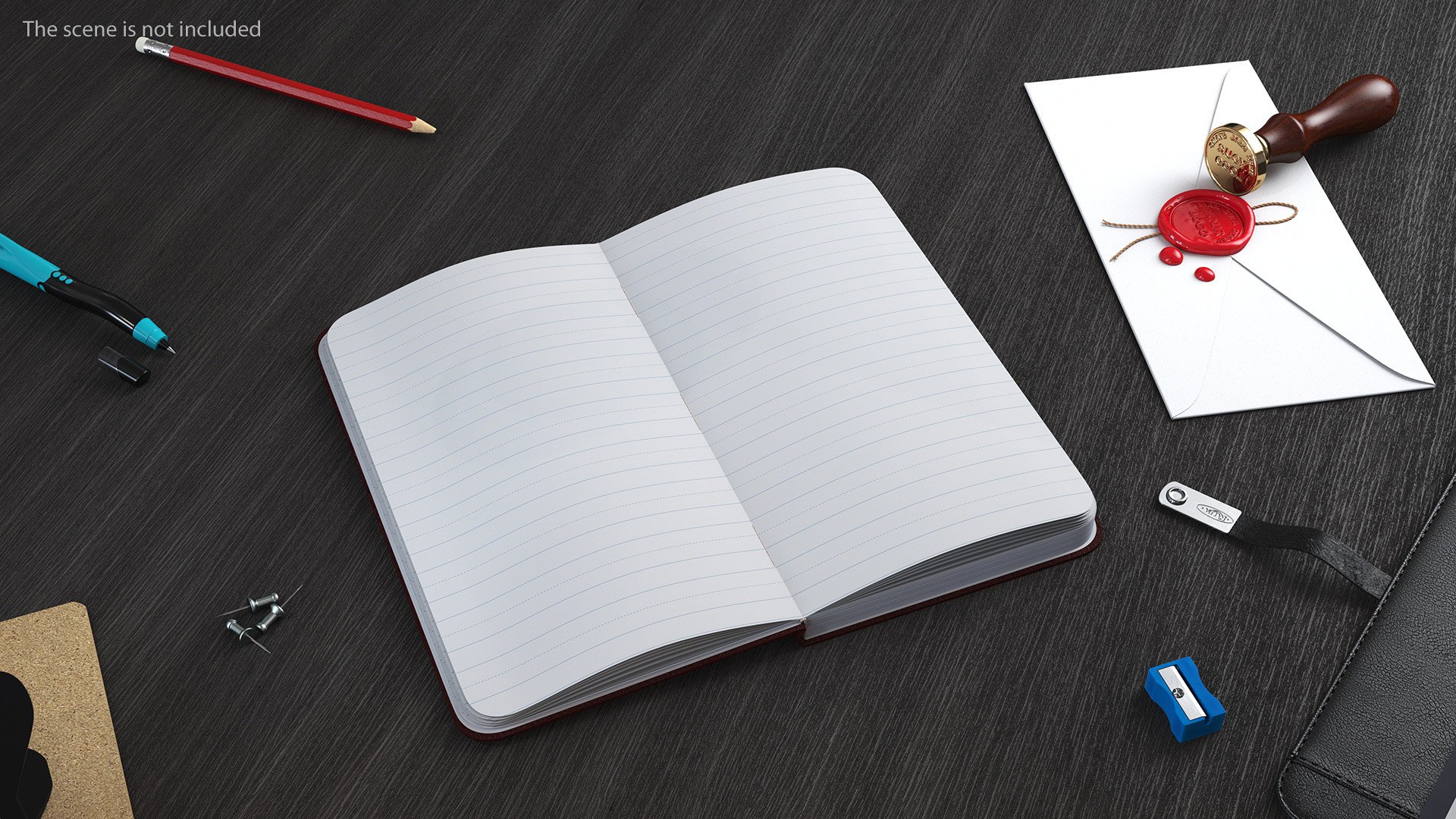 3D Opened Lined Notebook Model - TurboSquid 2221943