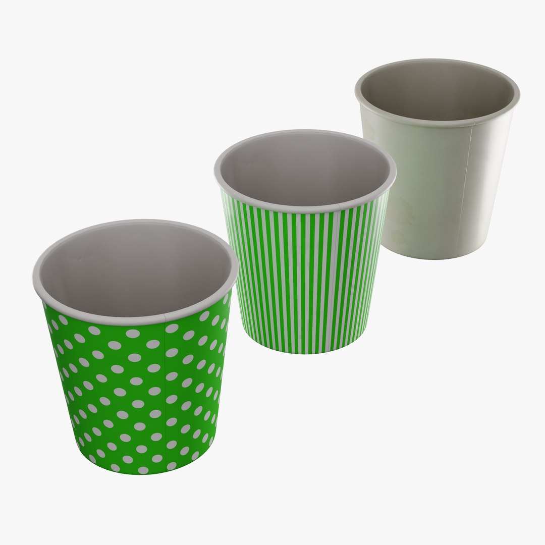 Vintage Paper Cups Model - TurboSquid 1657347