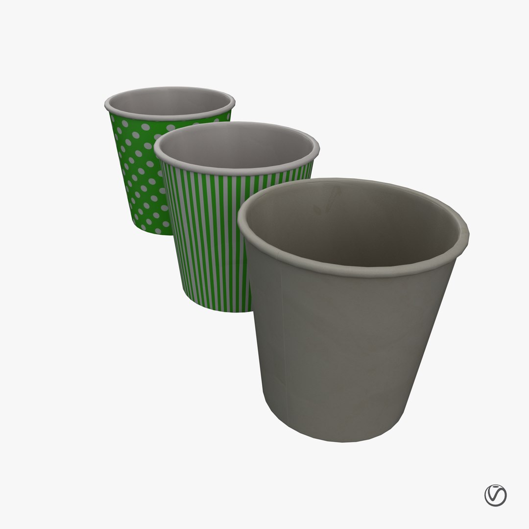Vintage Paper Cups Model - TurboSquid 1657347