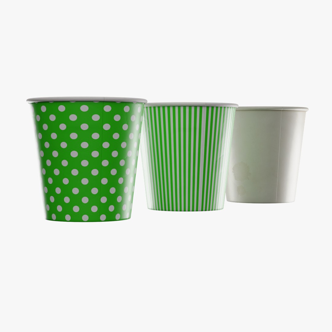 Vintage Paper Cups Model - TurboSquid 1657347