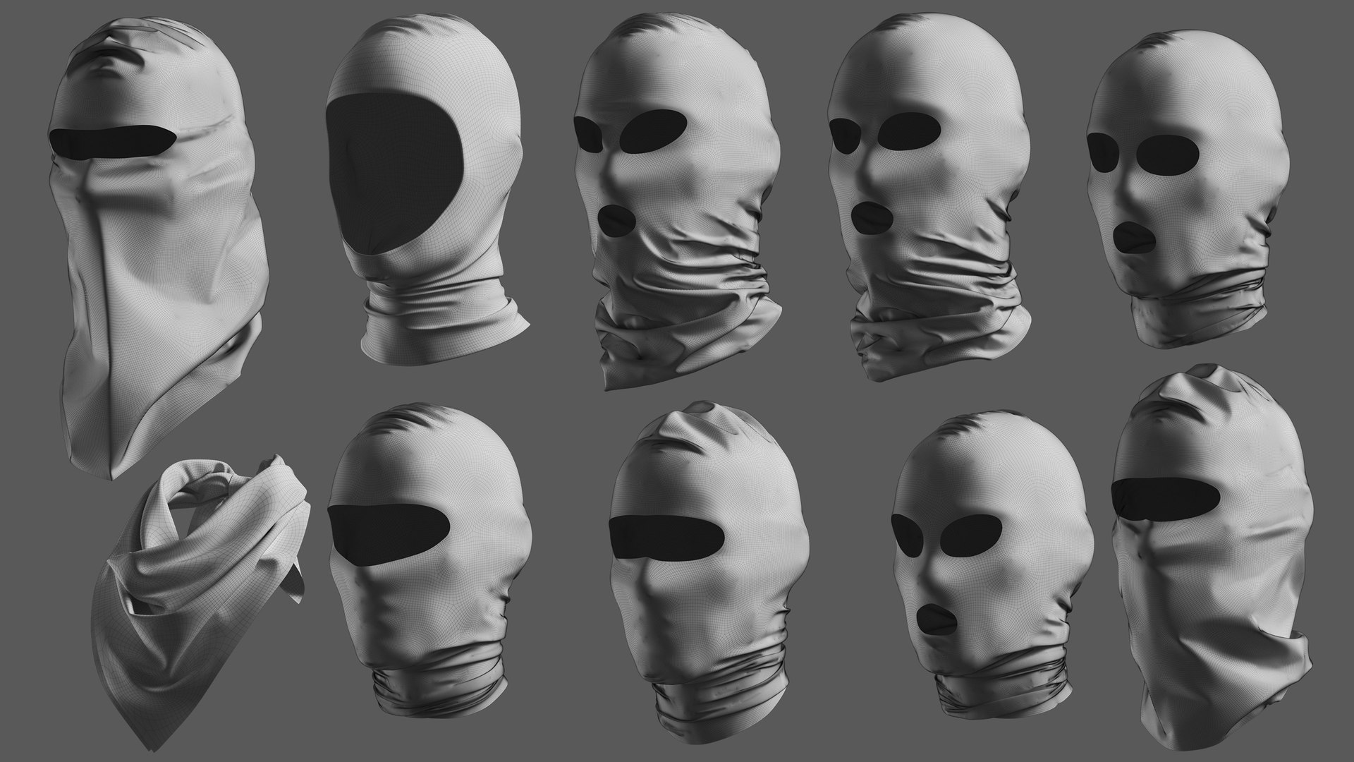 Basemesh Mask Bandama Headwear Collection 3D Model - TurboSquid 2195715