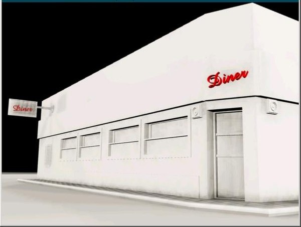 3d city restaurant diner building model