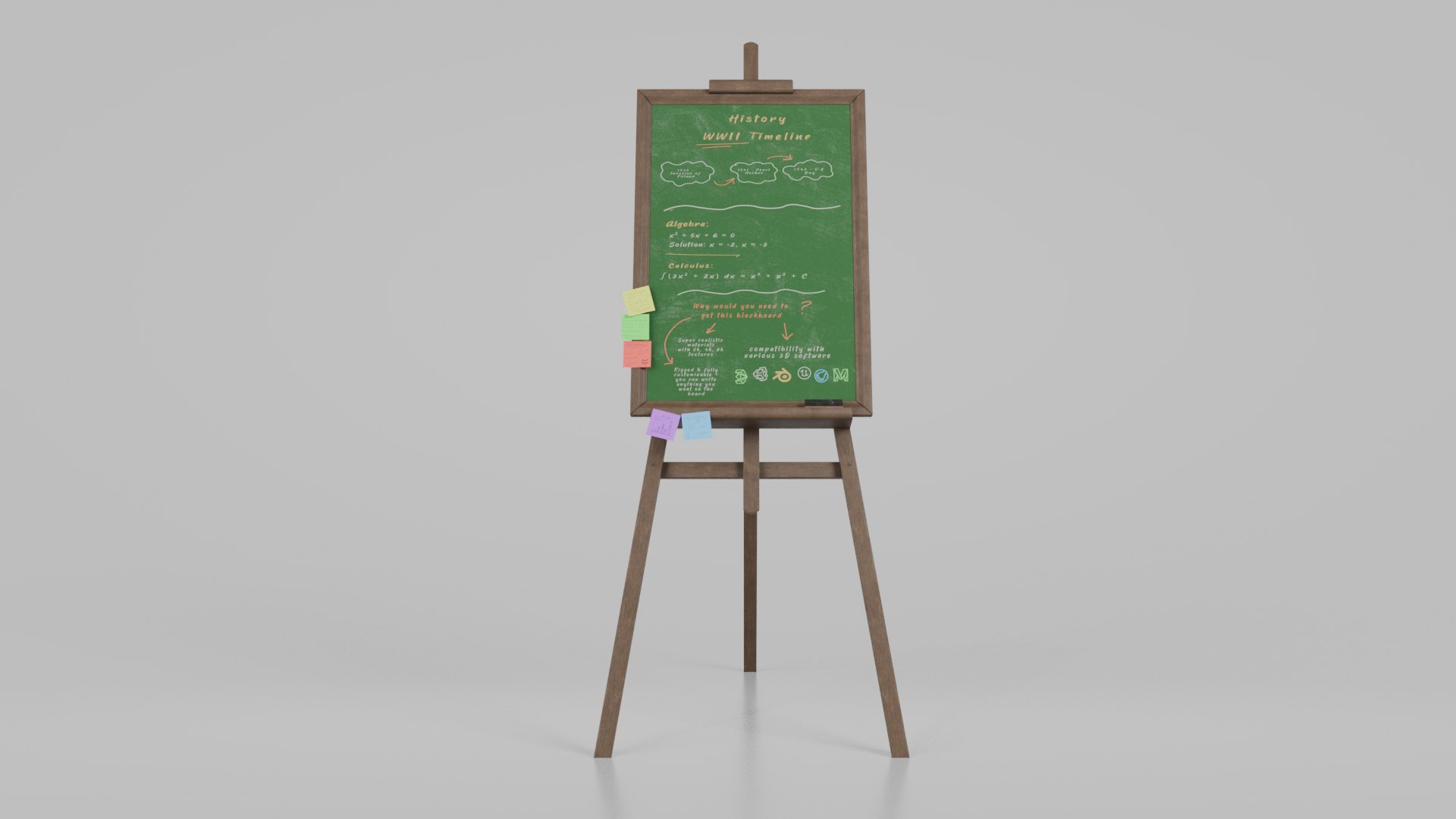 3D Wooden Stand Greenboard Customizable Tall Board - TurboSquid 2402130