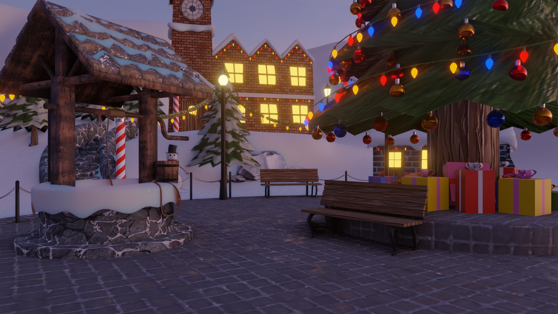 Christmas Town 3D - TurboSquid 1658313