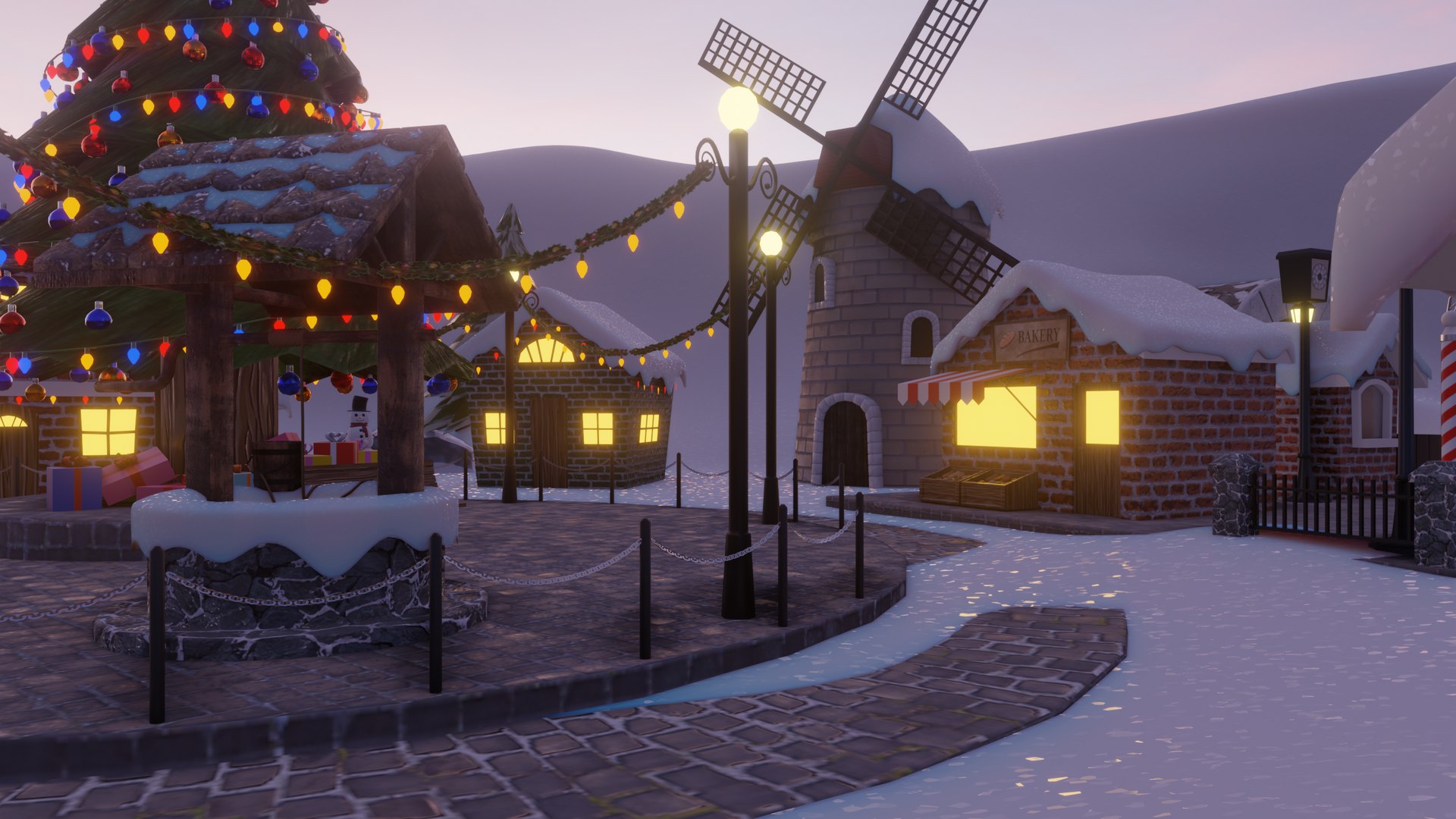Christmas Town 3D - TurboSquid 1658313