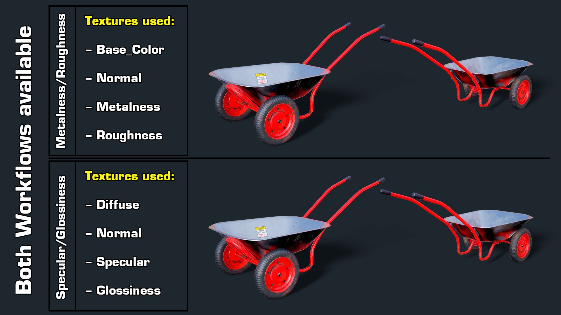 Wheelbarrow Gameready 3D - TurboSquid 1626231
