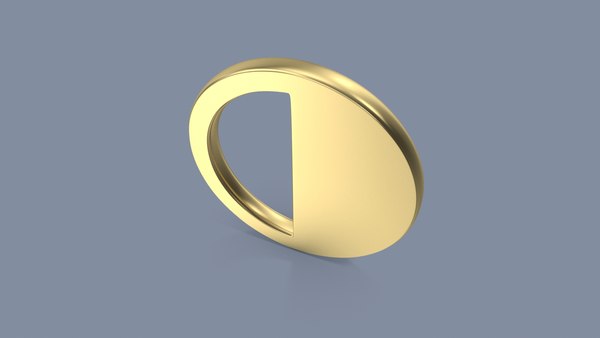 modelo 3d Half Circle Symbol Gold - TurboSquid 2065320