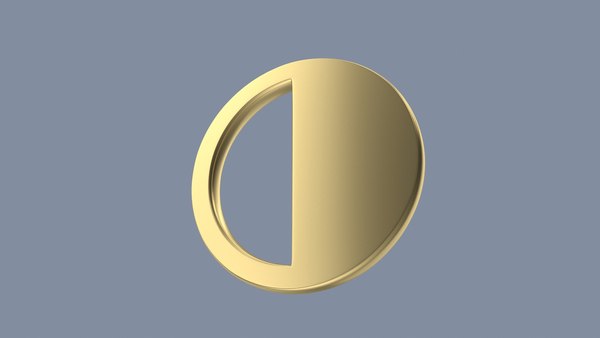 modelo 3d Half Circle Symbol Gold - TurboSquid 2065320