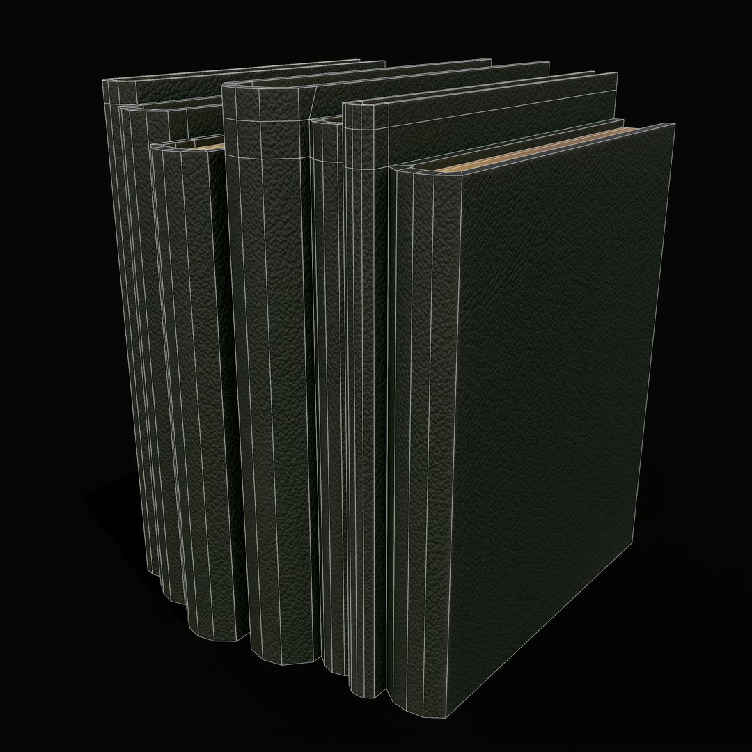 Simple Green Leather Books Model - TurboSquid 1930279