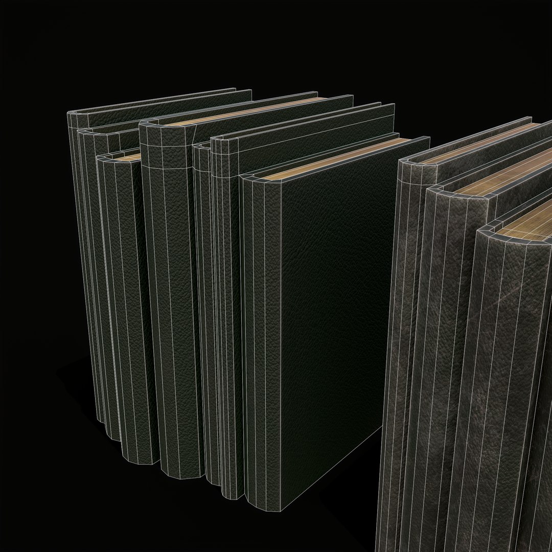Simple Green Leather Books Model - TurboSquid 1930279