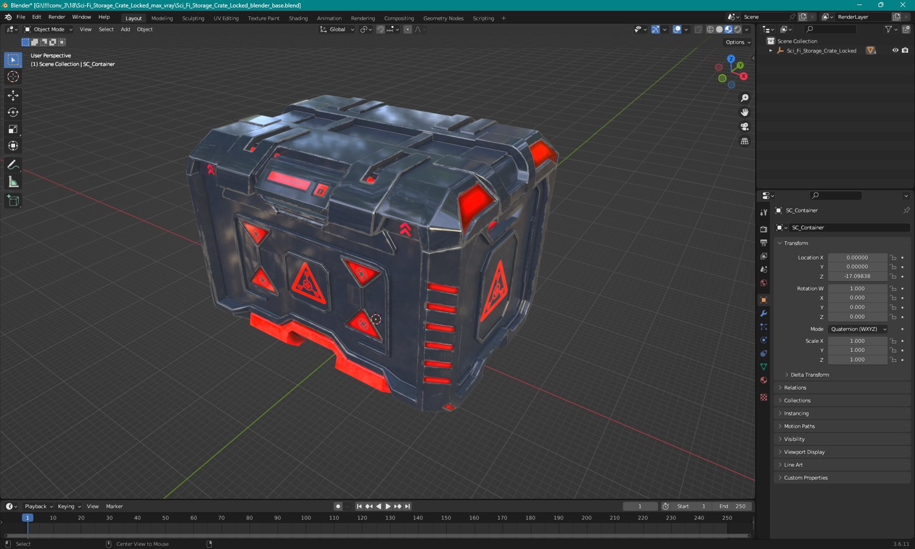 3D Sci-Fi Storage Crate Locked Model - TurboSquid 2351941